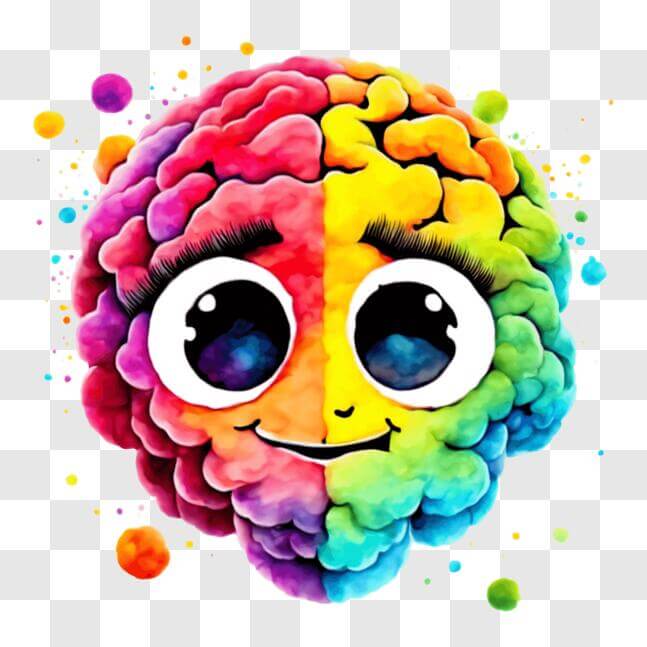 Download Colorful Smiling Brain for Positive Mental Health PNGs Online ...