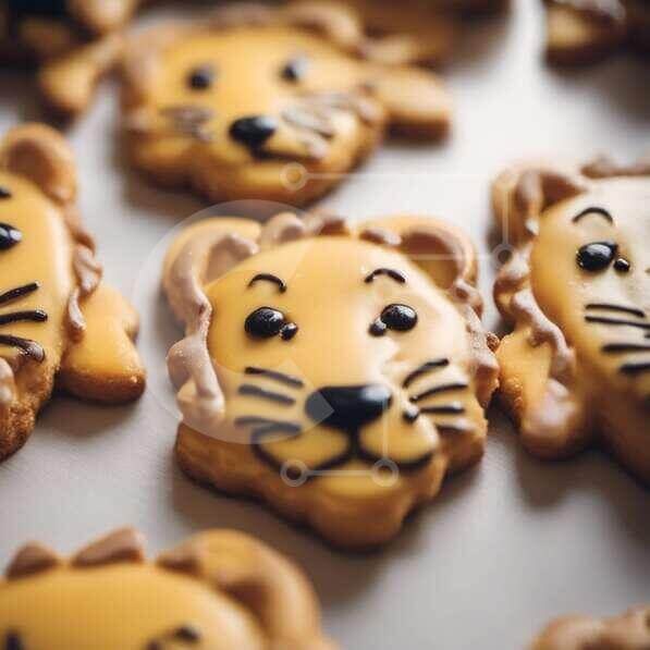 Colorful Lion Cookies for Animal-themed Party stock photo | Creative ...
