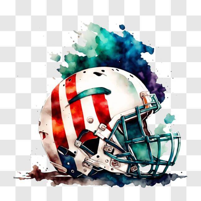 Download Colorful Football Helmet with Paint Splashes PNGs Online ...