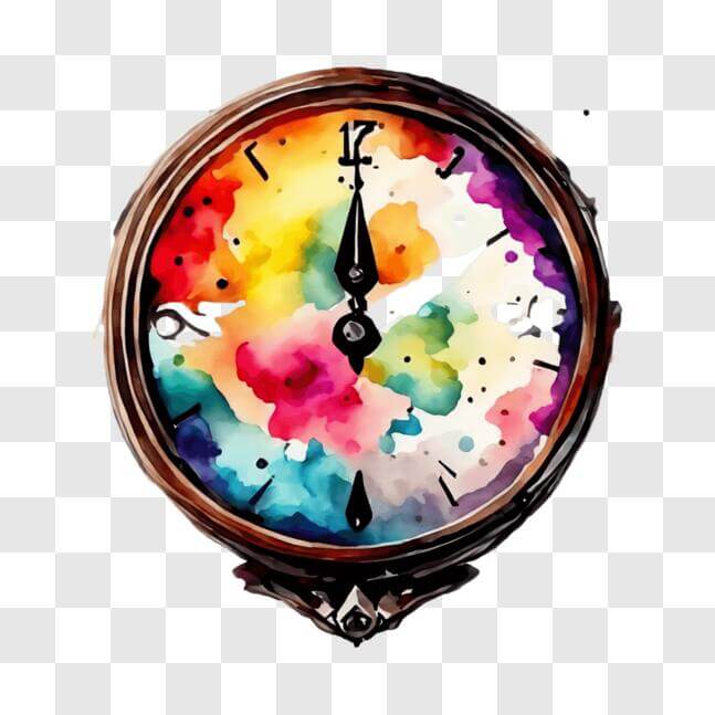 Download Colorful Clock Face with Unique Shape and Design PNG Online ...