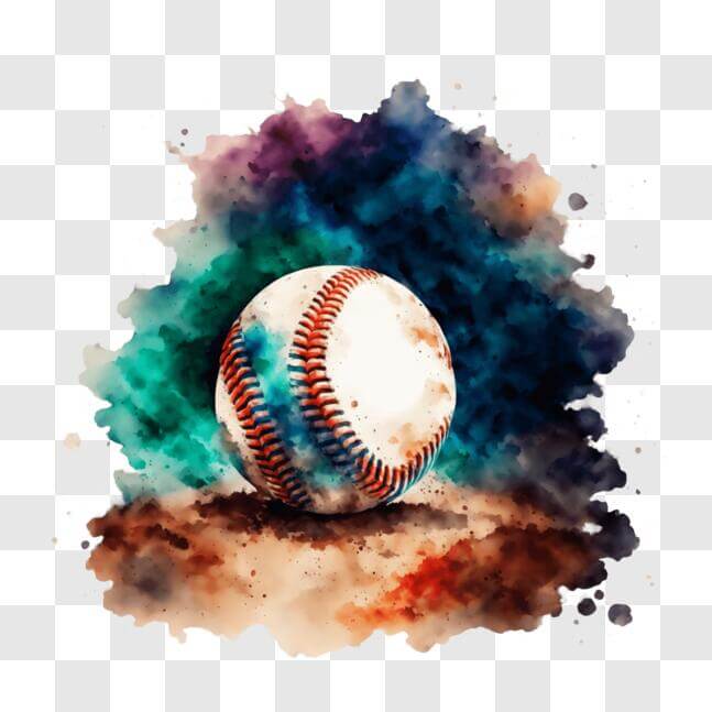 Download Baseball on Colorful Paint Splatters PNGs Online - Creative ...