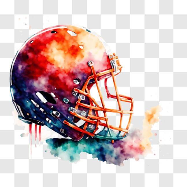 Download Colorful Football Helmet with Watercolor Splash Background ...