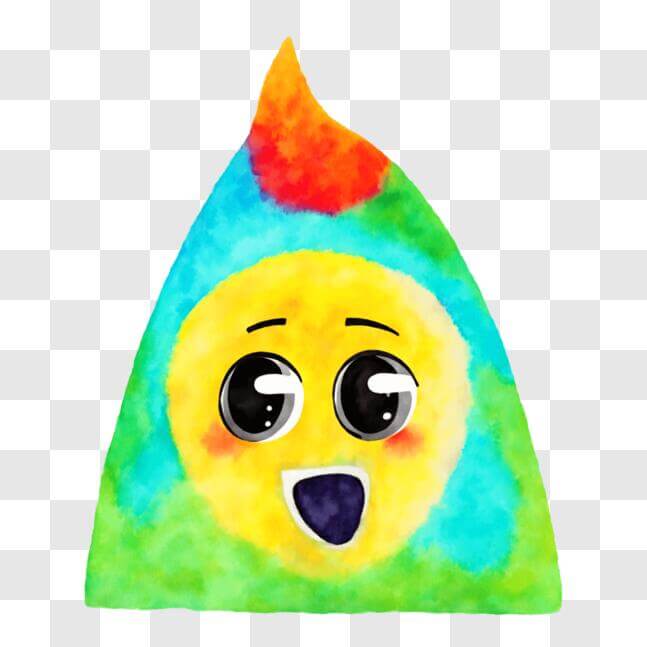Download Colorful Cartoon Triangle with Open Mouth and Eyes PNGs Online ...