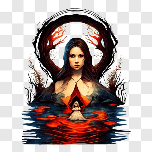 Download Abstract Illustration of a Woman in Fire PNGs Online ...