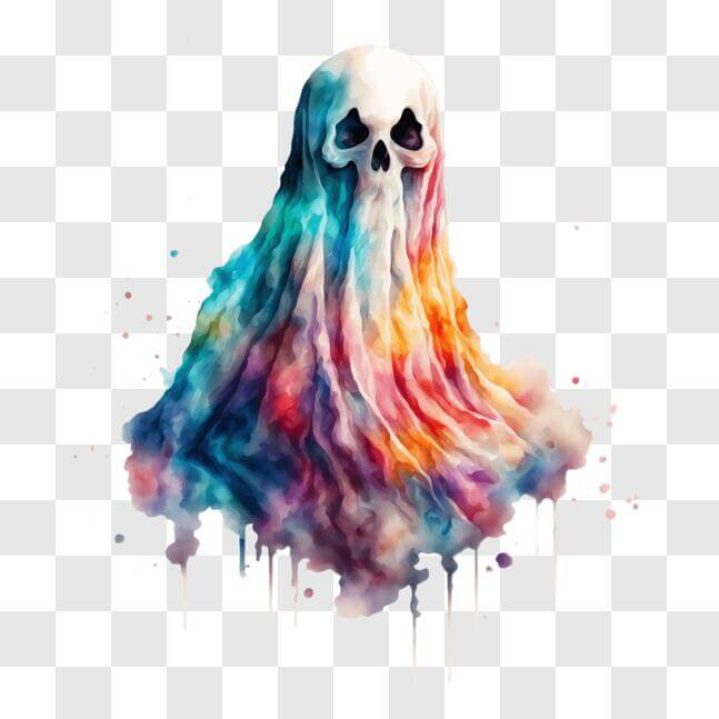 Download Abstract Ghost with Colorful Dripping Paint PNGs Online ...