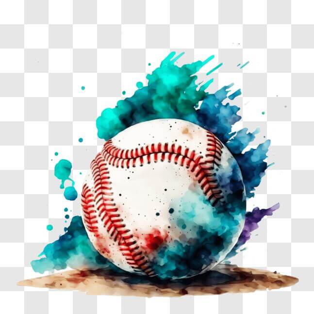 Download Colorful Baseball with Splashes of Paint PNGs Online ...