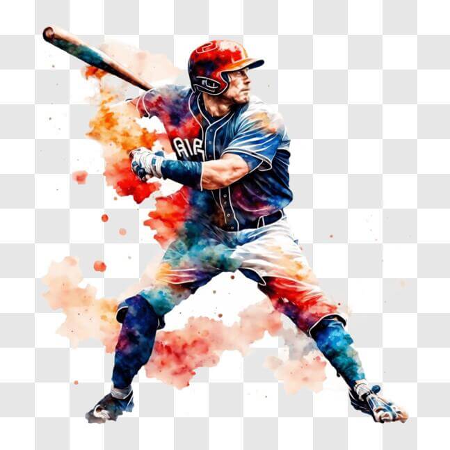 Download Colorful Baseball Player Artwork PNGs Online - Creative Fabrica