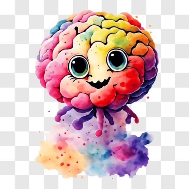 Download Colorful Cartoon Brain with Paint Splashes PNGs Online ...