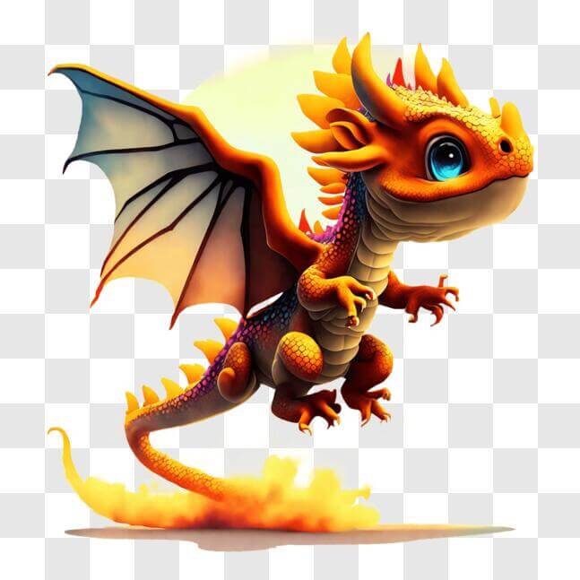 Download Colorful Cartoon Dragon Flying in the Air PNGs Online ...