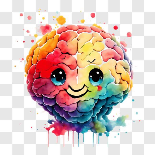 Download Colorful Brain with Smiley Face - Educational Tool for ...