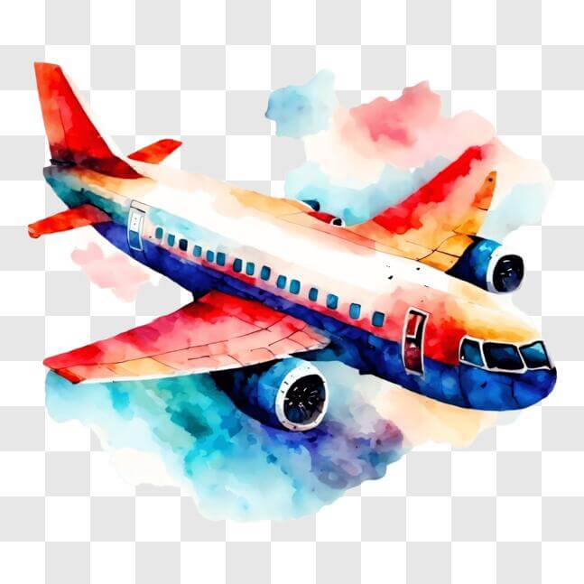 Download Colorful Airplane Flying in the Sky PNGs Online - Creative Fabrica
