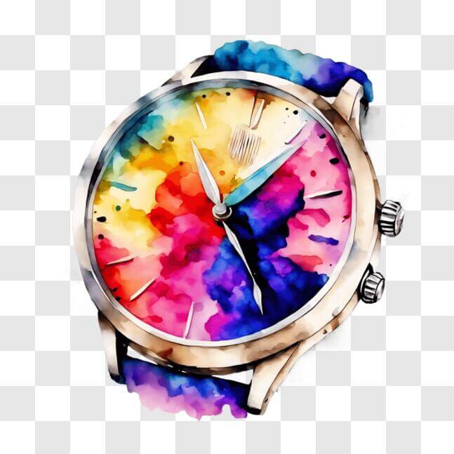 Download Colorful Painted Watch Face PNGs Online - Creative Fabrica