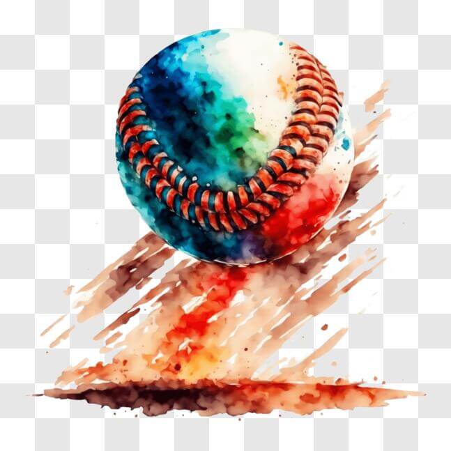 Download Colorful Baseball with Splashes of Paint PNGs Online ...