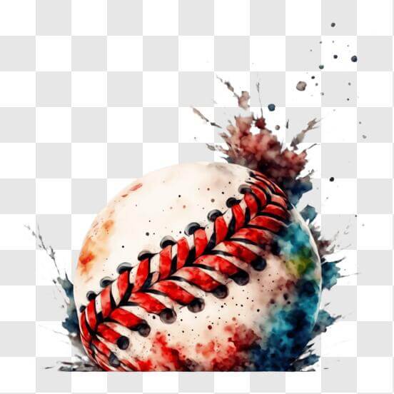 Download Colorful Paint Splatter Baseball on Black Background PNGs ...