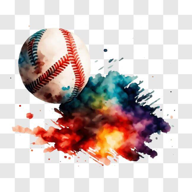 Download Colorful Baseball with Paint Splatters PNGs Online - Creative ...