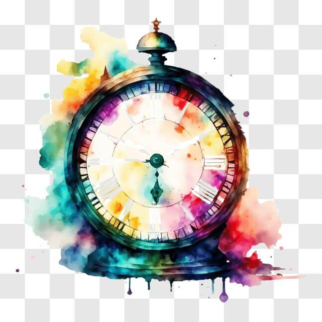 Download Colorful Watercolor Clock Background Image PNGs Online ...