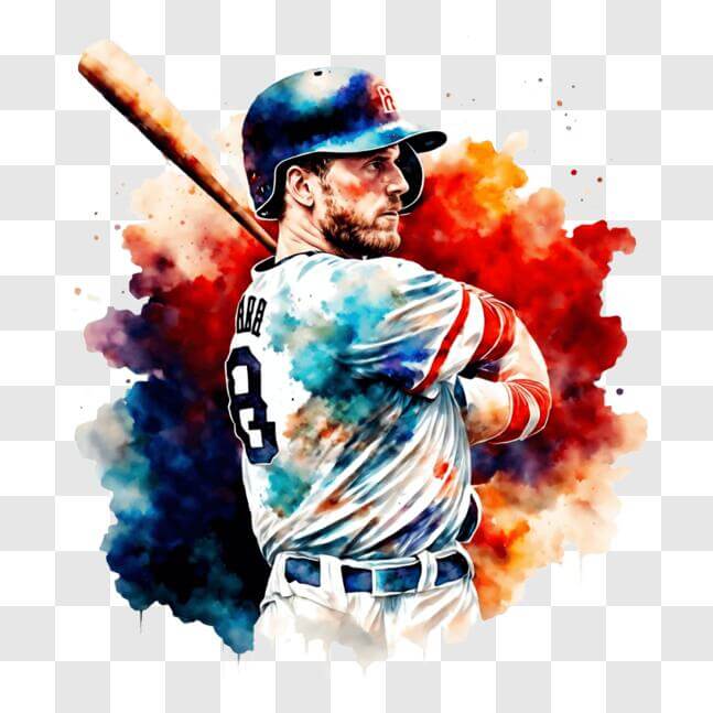 Download Abstract Baseball Player Painting in Watercolor PNGs Online ...
