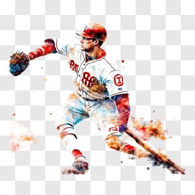 Download Colorful Baseball Player Artwork PNGs Online - Creative Fabrica