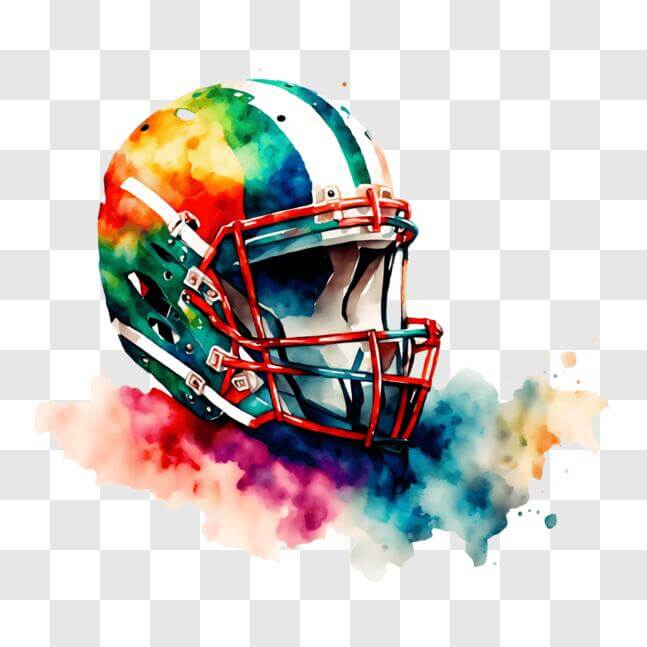 Download Colorful Football Helmet with Watercolor Splashes PNGs Online ...