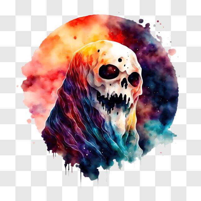 Download Colorful Paint Splatter Skull Image for T-Shirts and Posters ...