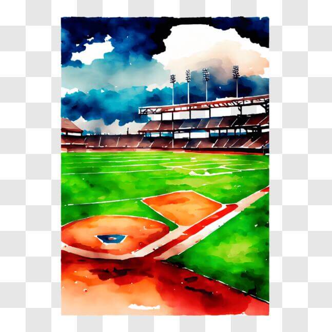 Download Empty Baseball Field with Bleachers PNGs Online - Creative Fabrica