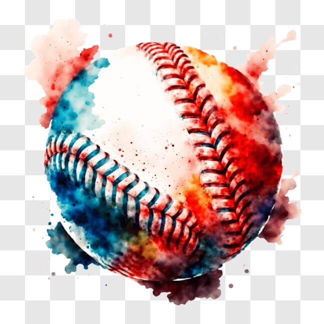 Download Colorful Baseball with Paint Splatters PNGs Online - Creative ...