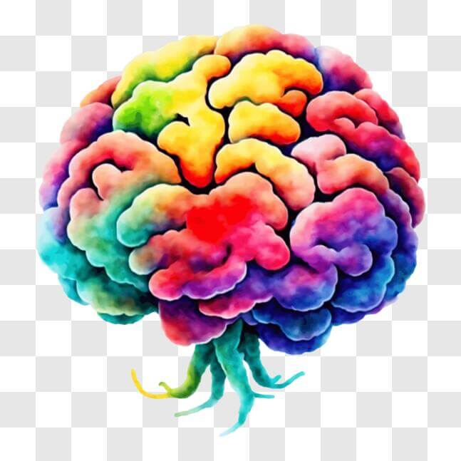 Download Colorful Brain with Roots - Educational Image PNGs Online ...