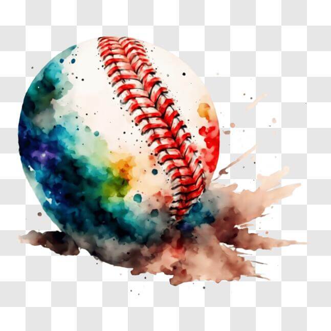 Download Colorful Baseball with Paint Splashes PNGs Online - Creative ...