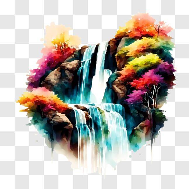 Download Abstract Heart-Shaped Waterfall Artwork PNGs Online - Creative ...
