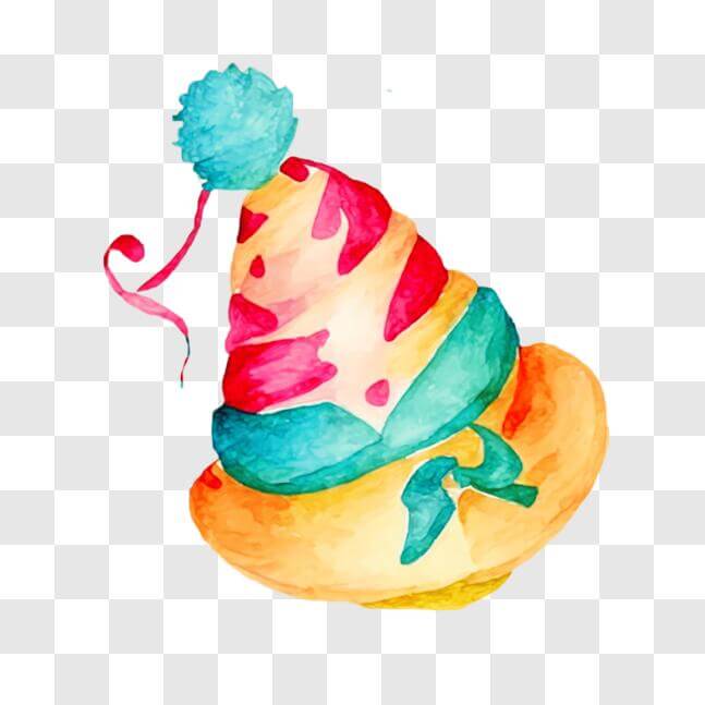 Download Colorful Abstract Watercolor Birthday Hat PNGs Online ...