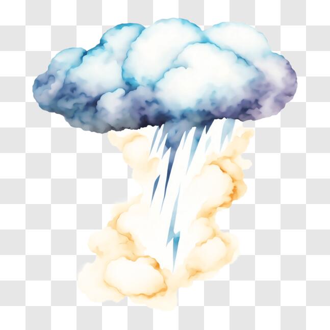 Download Colorful Rain Cloud with Water Pouring Out PNGs Online ...