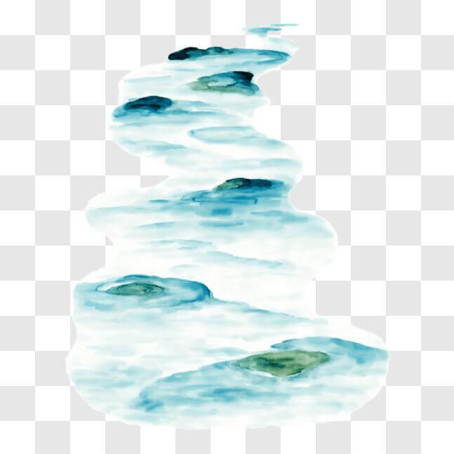 Download River with Blue Water and Rocks PNGs Online - Creative Fabrica