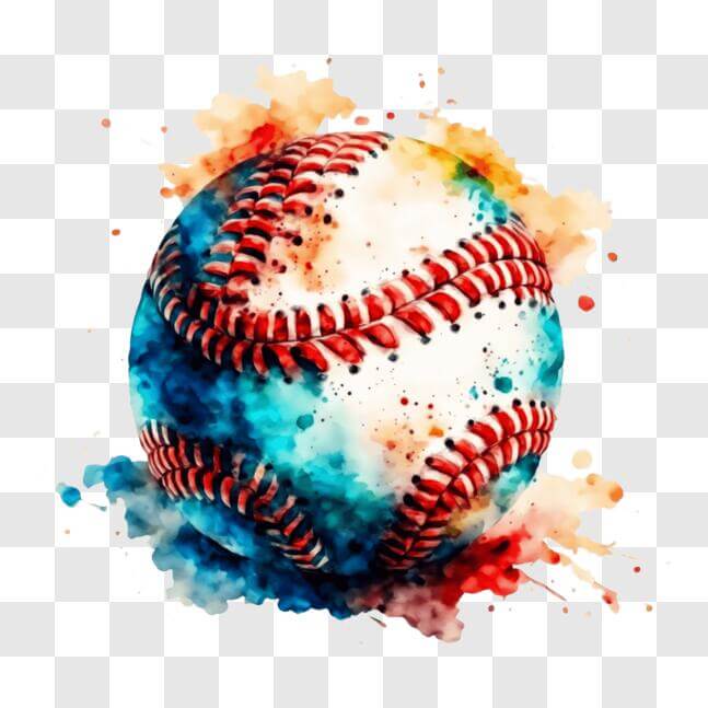 Download Colorful Baseball with Paint Splatters PNGs Online - Creative ...