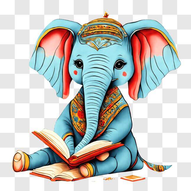 Download Blue Elephant Wearing an Indian-Inspired Outfit PNGs Online ...