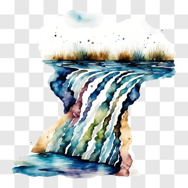 Download Abstract Waterfall Painting PNGs Online - Creative Fabrica
