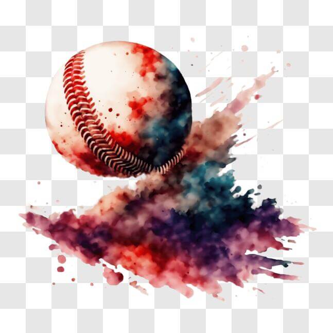 Download Abstract Baseball Painting with Colorful Paint Splashes PNGs ...