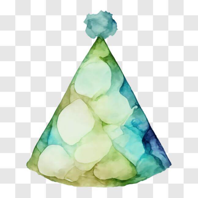 Download Watercolor Party Hat in Blue, Green, and Yellow PNGs Online ...
