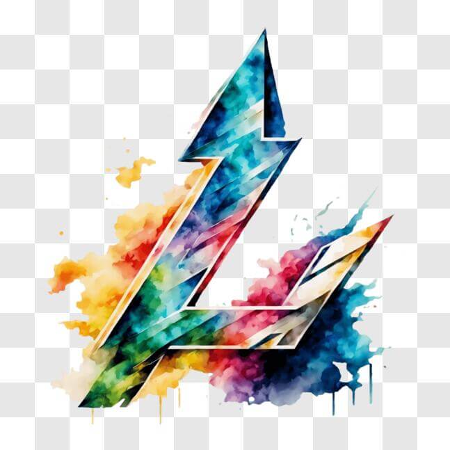 Download Colorful Letter L Painting with Watercolor Splashes on Black ...