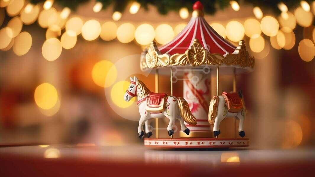 Carousel on Decorative Table stock photo | Creative Fabrica