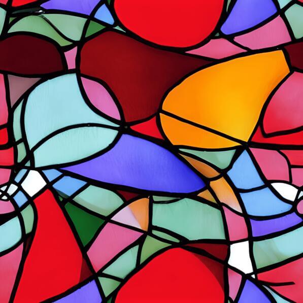 Download Colorful Stained Glass Pattern with Various Shapes and Colors ...