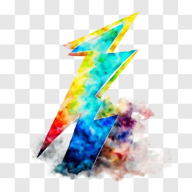 Download Rainbow Colored Lightning Bolt in the Clouds PNGs Online ...
