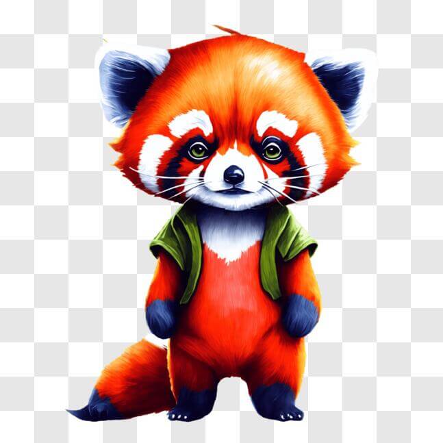 Download Rode Panda met Oranje Shirt en Groene Jas PNGs online op ...