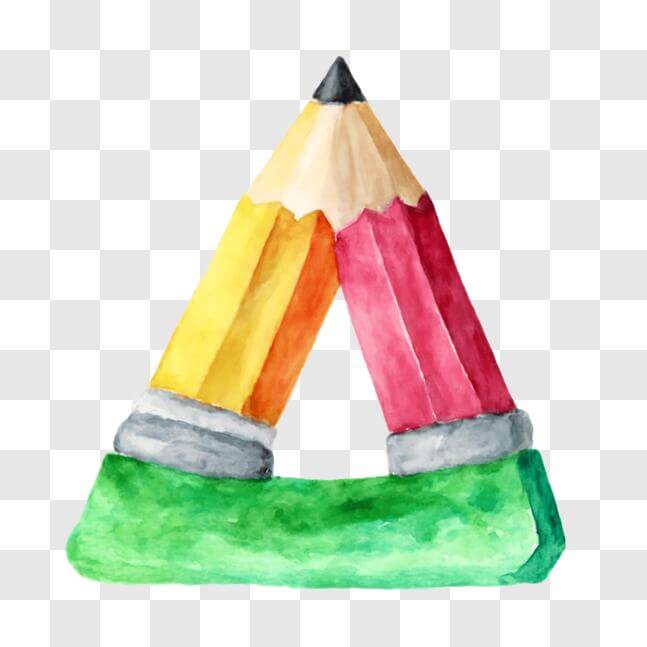 Download Colorful Triangle of Pencils PNGs Online - Creative Fabrica