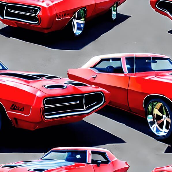 Download Red Muscle Cars with Unique Designs Patterns Online - Creative ...
