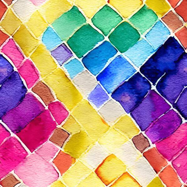 Download Colorful Watercolor Painting with Squares Patterns Online ...