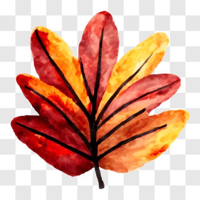Download Watercolor Painted Autumn Leaf PNGs Online - Creative Fabrica