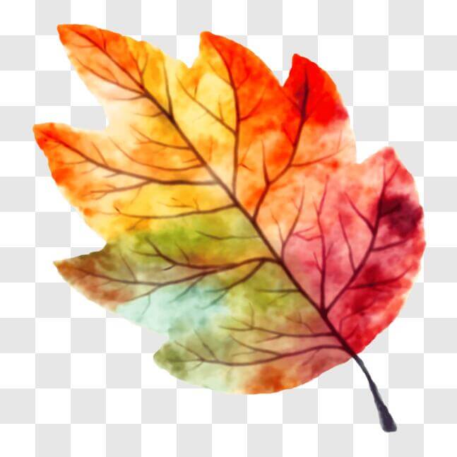Download Colorful Watercolor Leaf for Fall Season PNGs Online ...