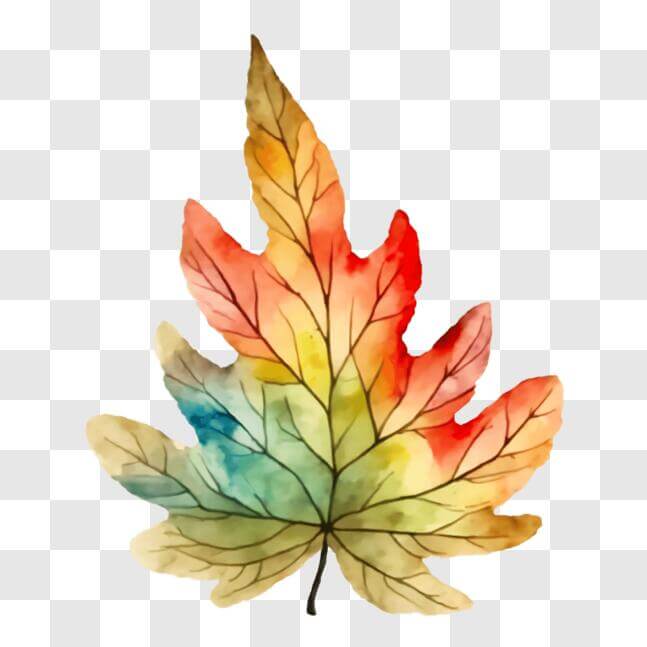 Download Colorful Watercolor Autumn Leaf PNGs Online - Creative Fabrica