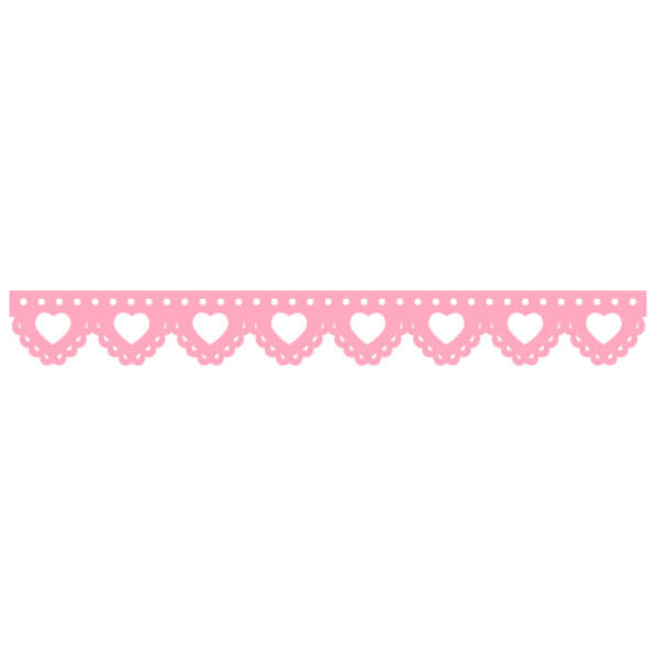Download Pink Scalloped Border with Hearts for Scrapbooking and Card ...