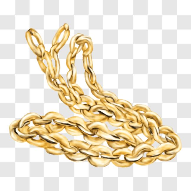 Download Gold Chain with Links PNGs Online - Creative Fabrica